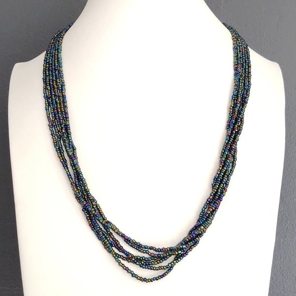 Jewelry | Multi Strand Multi Colored Seed Bead Necklace | Poshmark